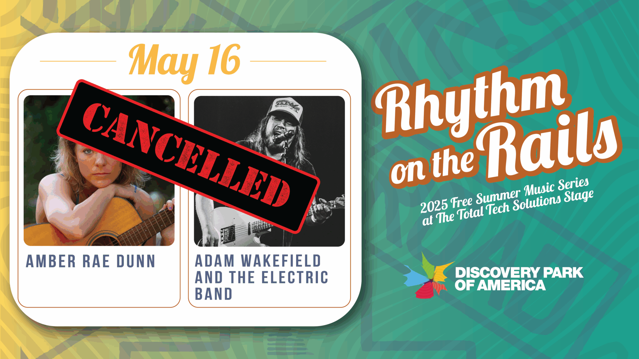 CANCELLED: Opening Night for Rhythm on the Rails May 16, 2025: Amber ...